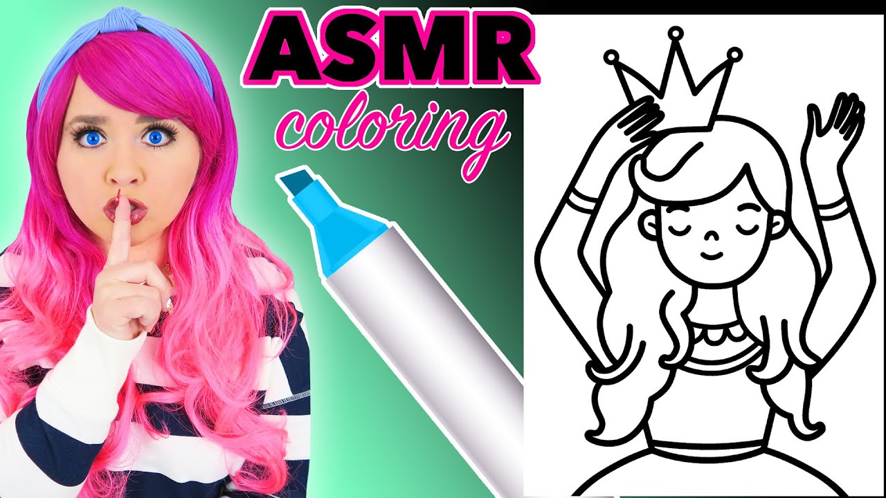 ASMR Coloring a Princess | Calming ASMR Coloring for Relaxation ...