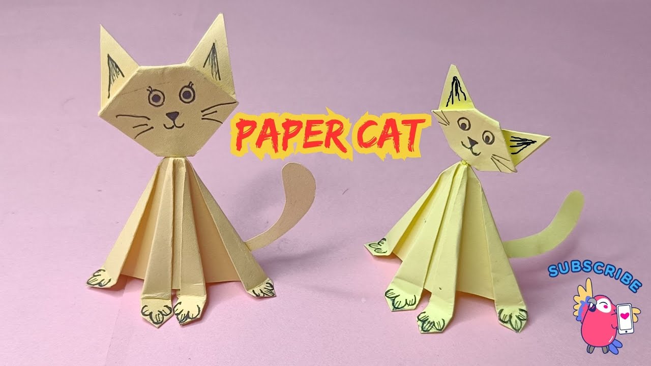 HOW TO FOLD A PAPER CAT || PAPER TOY CRAFT - YouTube