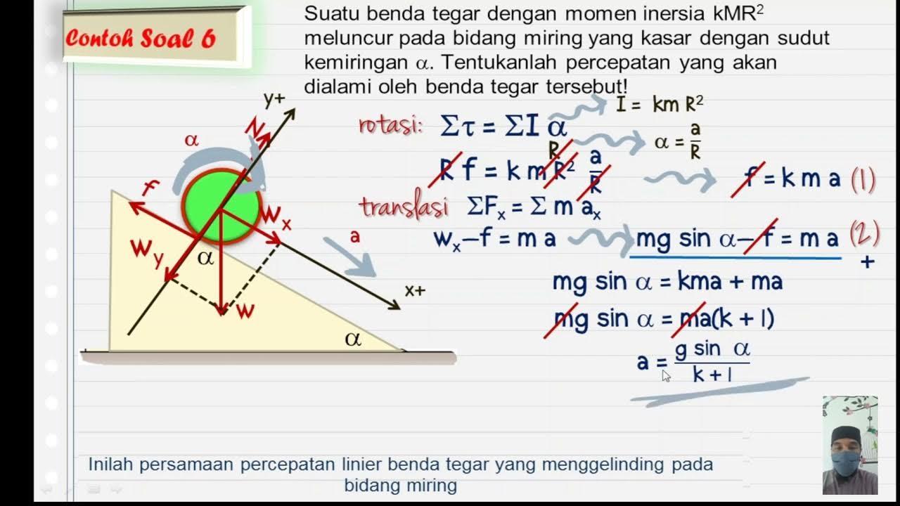 Hub Momen Inersia dan Torsi 4 Soal Pada Bidang Miring - YouTube