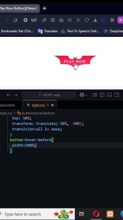 Play Now Bat Button 😯 html css #ytshorts #shorts - YouTube