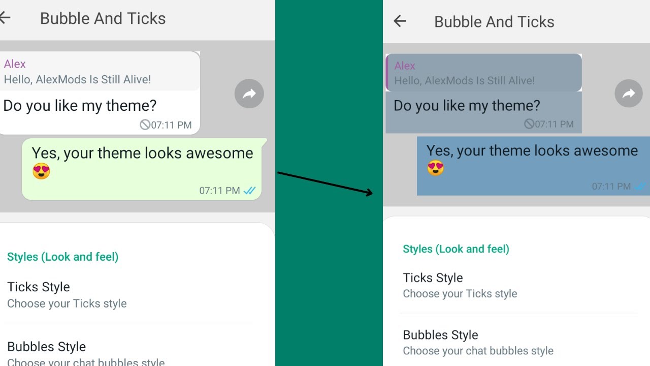 How To Change Chat Bubbles Style GB WhatsApp 2023 ||Bubbles Style GB ...