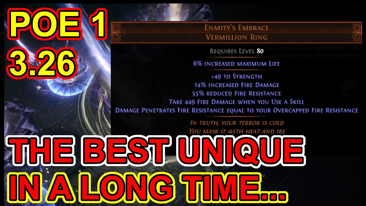 POE 1 3.26 - Enmity's Embrace - The Best New Unique? - Path Of Exile 1 ...