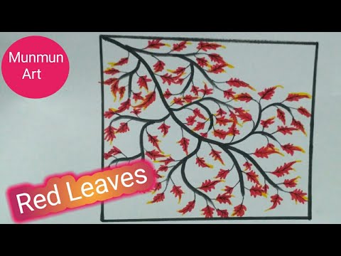 How to draw red leaves !! Red Leaves Drawing @Beautiful Leaves @ - YouTube