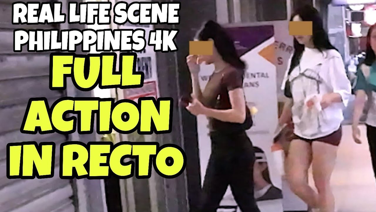 FULL ACTION REAL ROAD SCENE LEGARDA RECTO MANILA TOUR WALKING IN ...