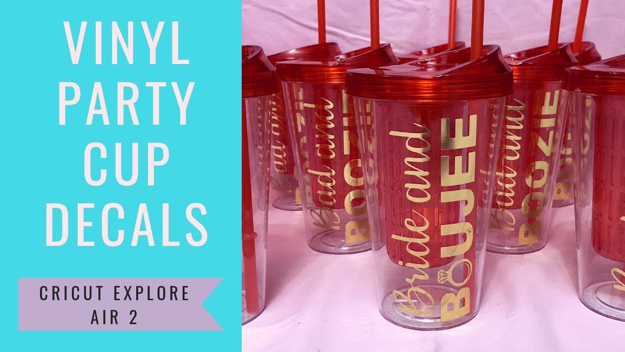 Vinyl Party Cup Decals | Half Dozen Creations - YouTube