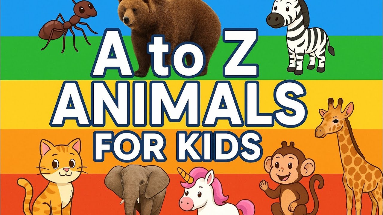 A to Z Animal Names for Kids | Learn Alphabet with Animals. Animals ...