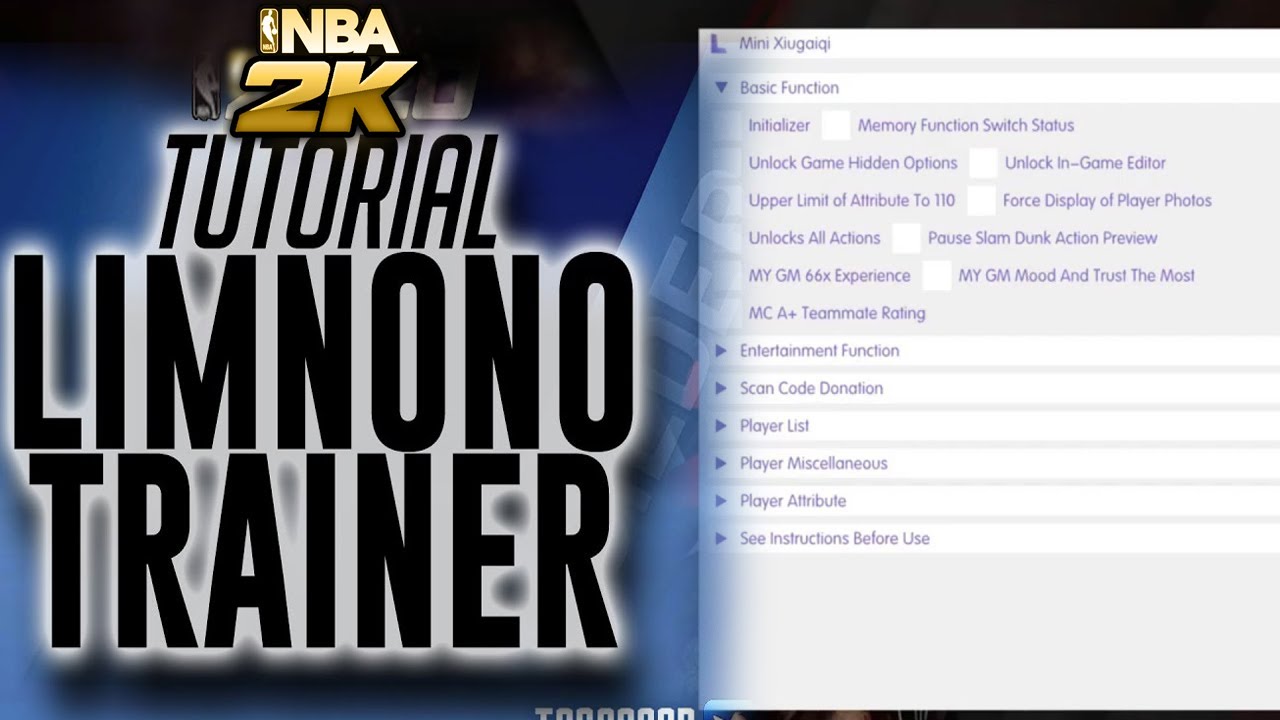 Updated Limnono Trainer tutorial guide (11/9/2019) for NBA 2K20 PC ...