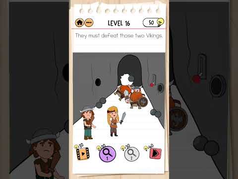 Brain Test 2: Quest for Brainiac. Level 16. They must defeat those two vikings. #games #braintest