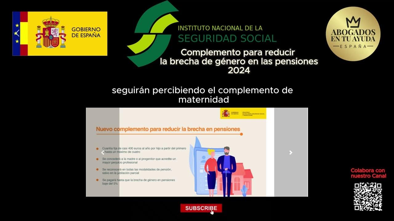 Complemento para reducir la brecha de género en las pensiones 2024 - YouTube