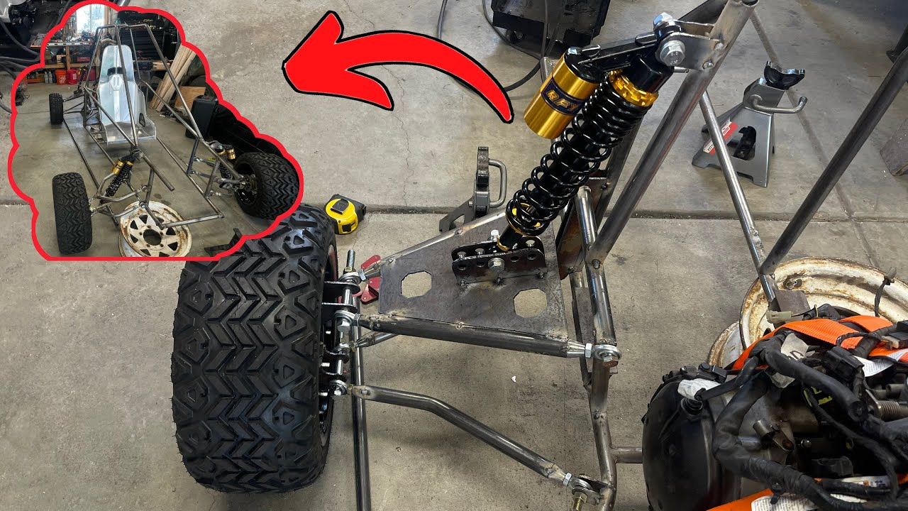 Installing rear shocks on my 600cc crosskart - YouTube