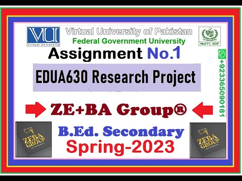 EDUA630 Assignment 1 Solution Spring 2023 By ZE+BA Group || EDUA630 ...