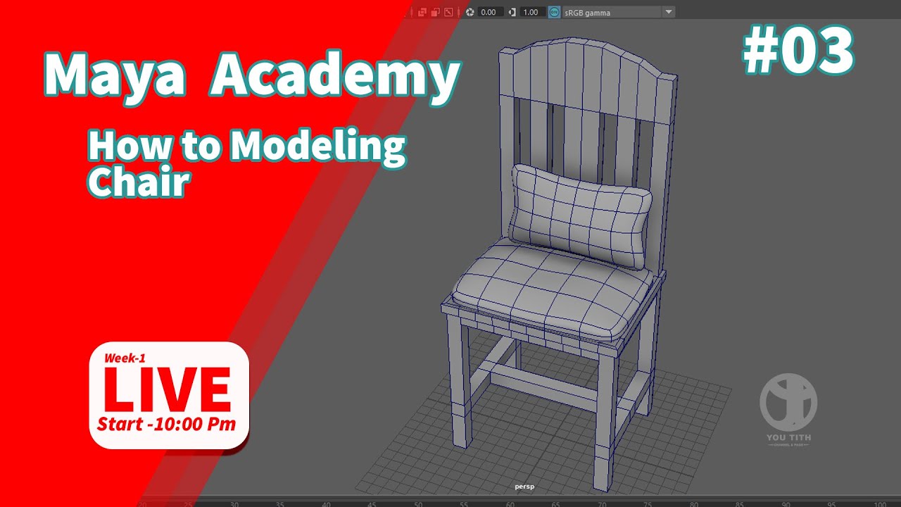 #03_Maya Academy_How to Modeling Chair in Maya [ 16-04-2020 ] - YouTube