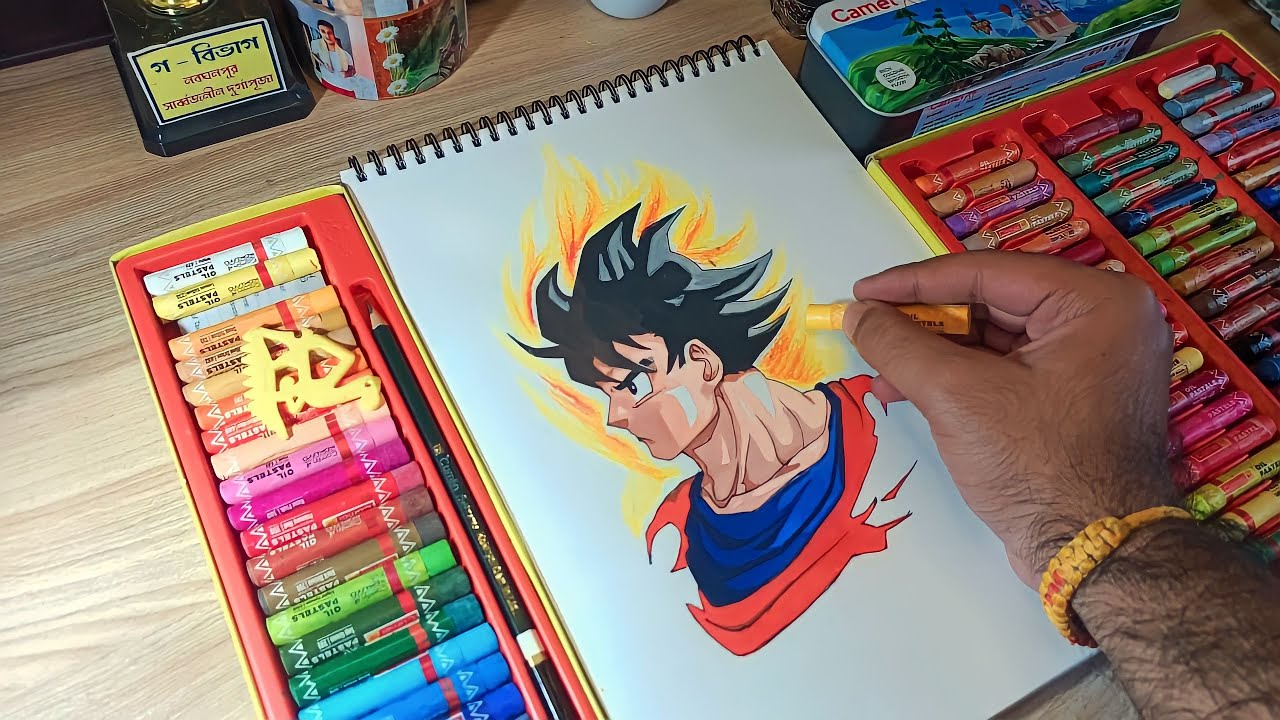 How to draw Goku with Poster colour||How to draw Goku step by step ...