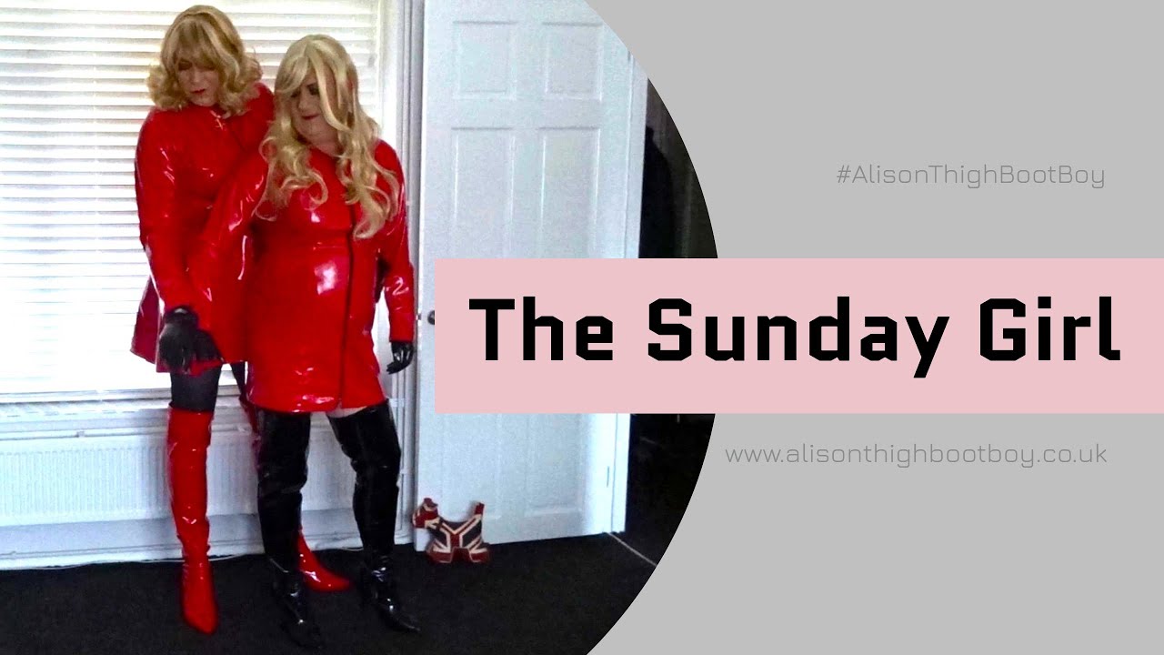 Alison and Amber in Red PVC dresses and thigh boots #AlisonThighBootBoy ...