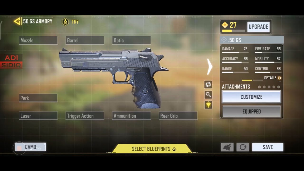 .50 GS : All Attachment / Loadout Gunsmith | COD Mobile - YouTube