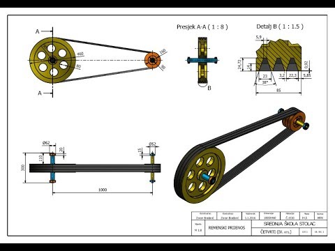REMENSKI PRIJENOS 1 - Autodesk Inventor Professional - YouTube