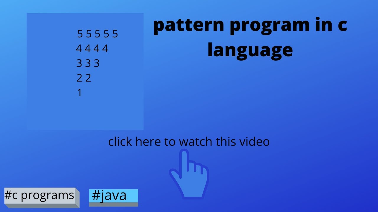 Pattern Program In C Programming In C Language Java C Program 0353