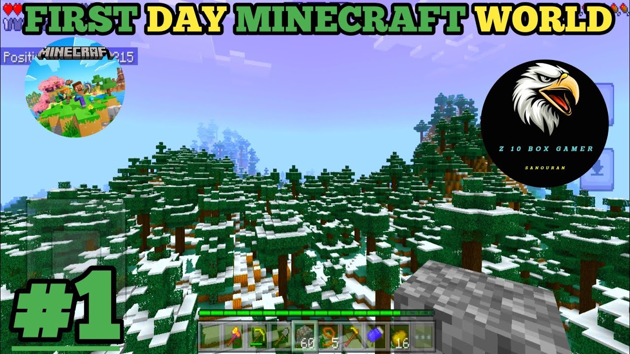 FIRST DAY MINECRAFT WORLD | GAMEPLAY #1 MINECRAFT DREAM IT BUILD ...