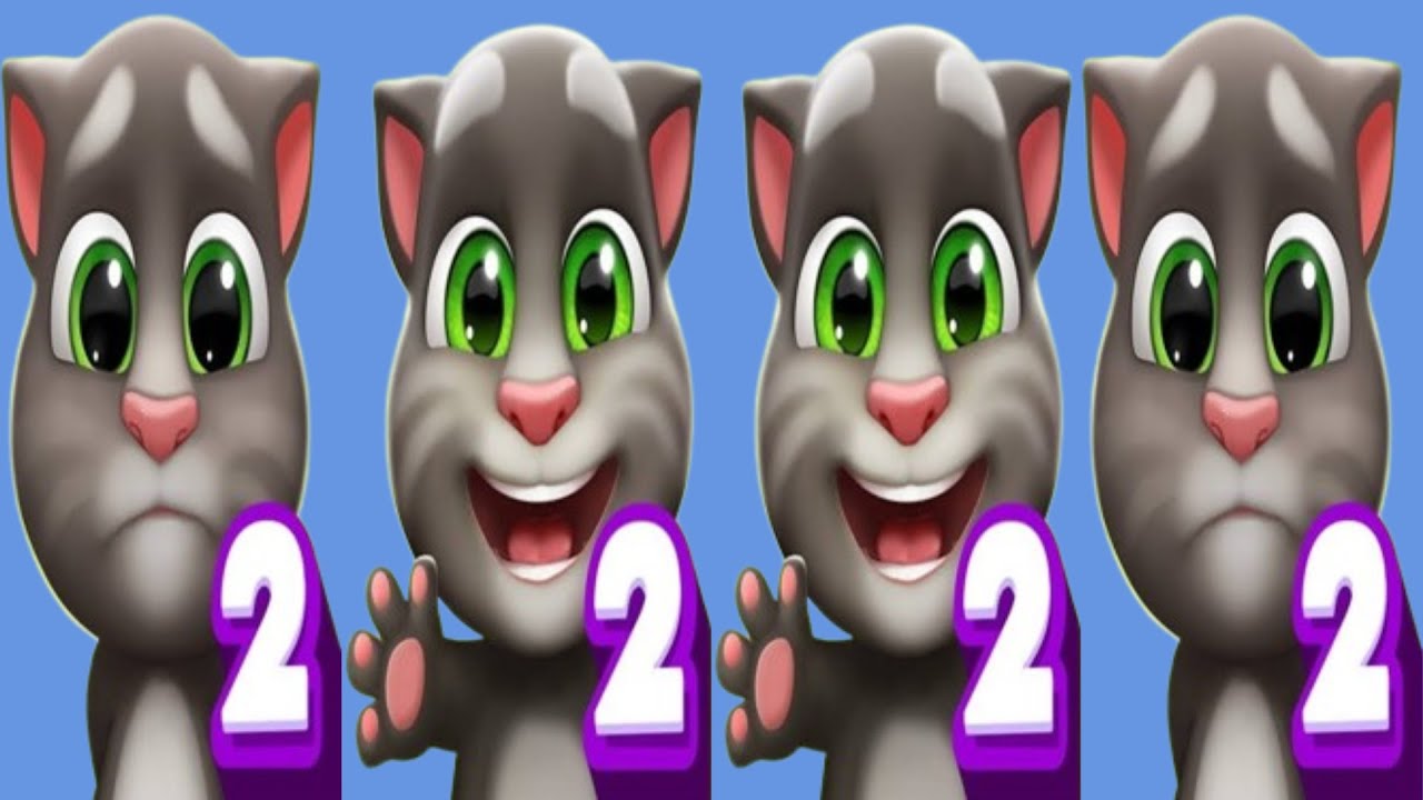 Baby Tom 4 Colors Gray vs Brown vs Purple vs Green My Talking tom 2 ...