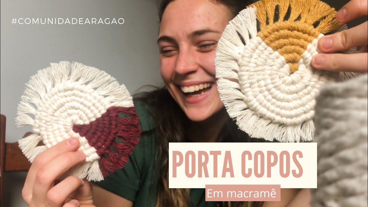 Porta Copos em Macrame| Uma Arte Que Envolve Técnica Circular em ...