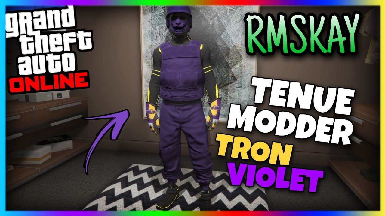AVOIR UNE TENUE MODDER TRYHARD VIOLET + GILET SUR GTA 5 ONLINE EN 1.66 ...