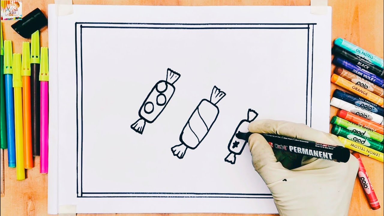 Chocolate Drawing || How to draw chocolate Drawing step by step ...
