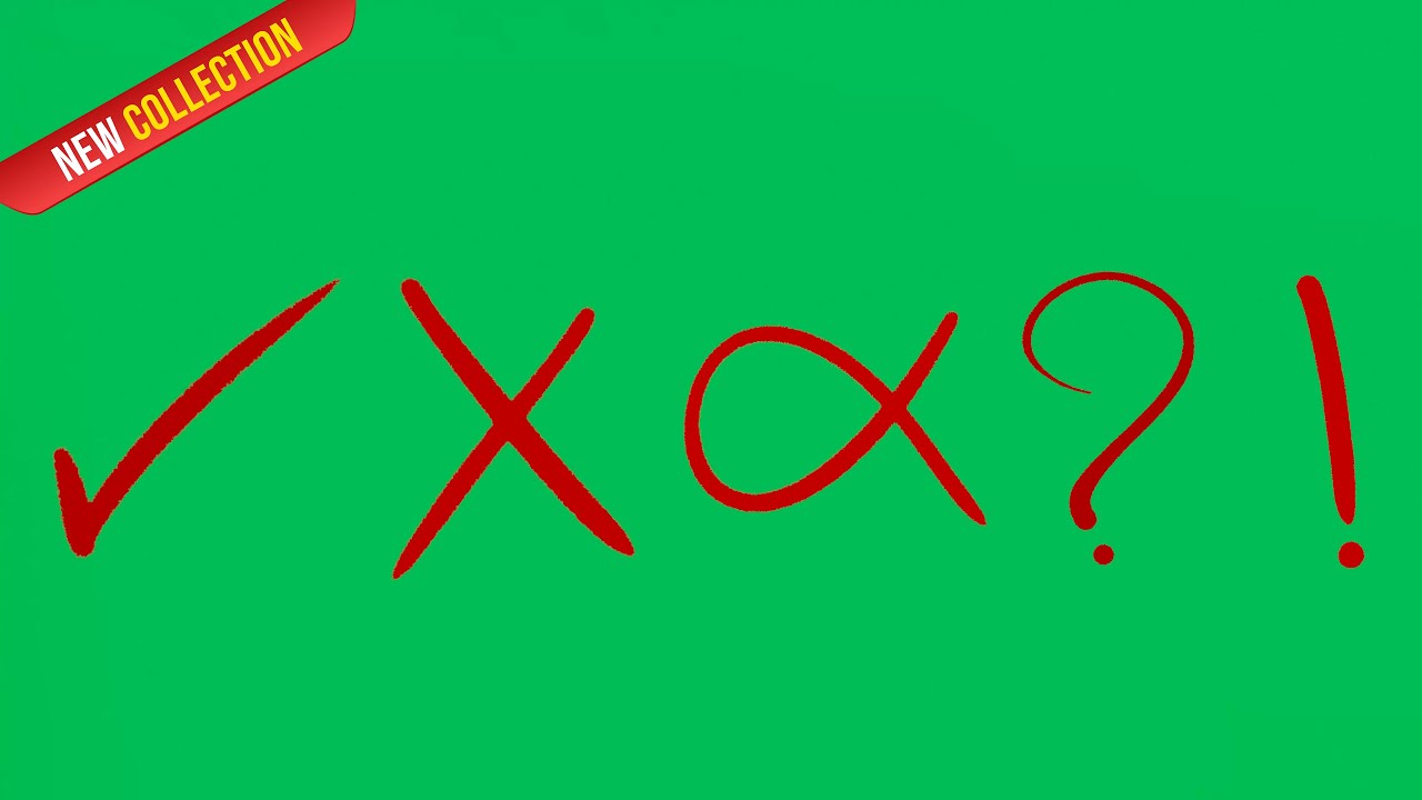 Greenscreen Hand-Drawn Right and Wrong Question Exclamation Mark | 4K ...