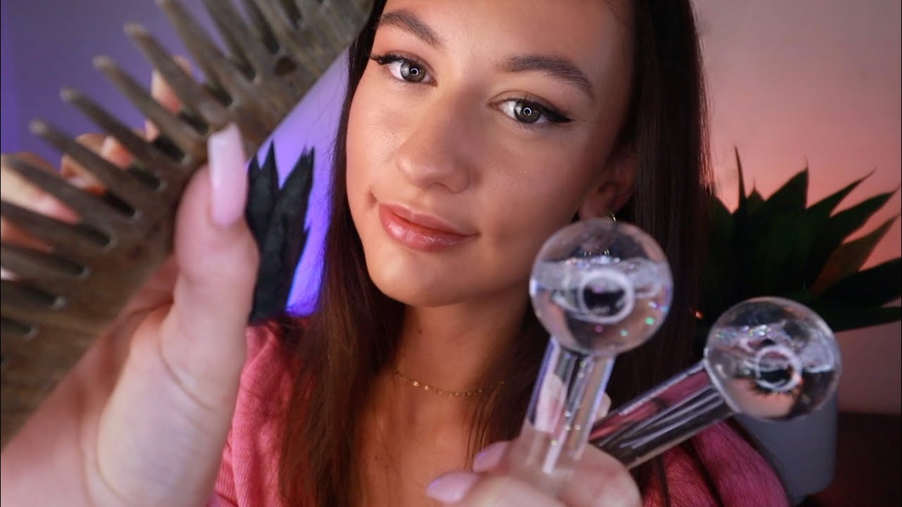 ASMR Friend Helps You Fall to Sleep FAST🌙 ~ hair play, skincare, scalp ...