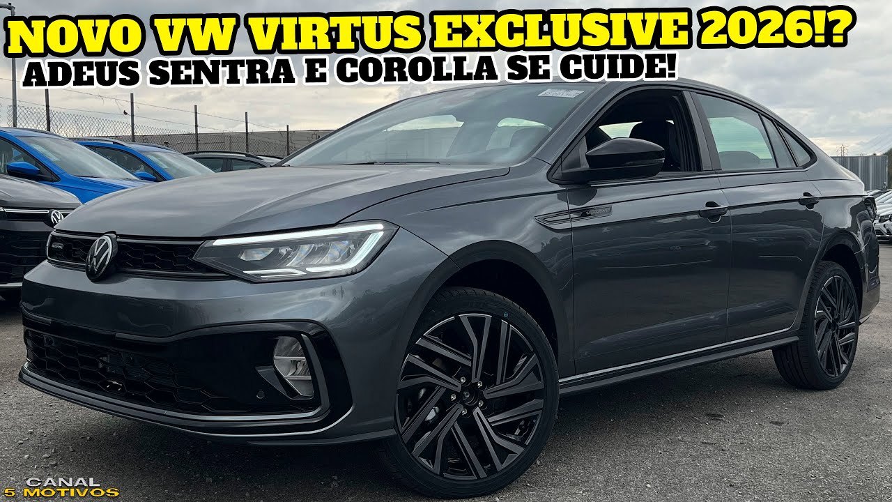 NOVO VW VIRTUS EXCLUSIVE 2026 - AGORA COM NOVAS RODAS ARO 18 ...