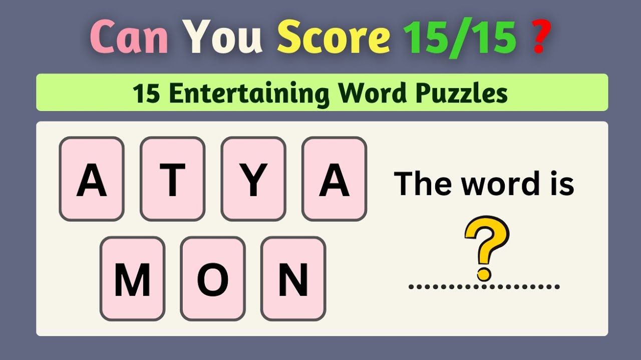 15 Entertaining Word Puzzles | Test Your English Vocabulary Level - YouTube