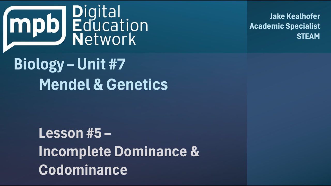 MPB Biology Unit 7 Lesson 5: Incomplete Dominance & Codominance - YouTube