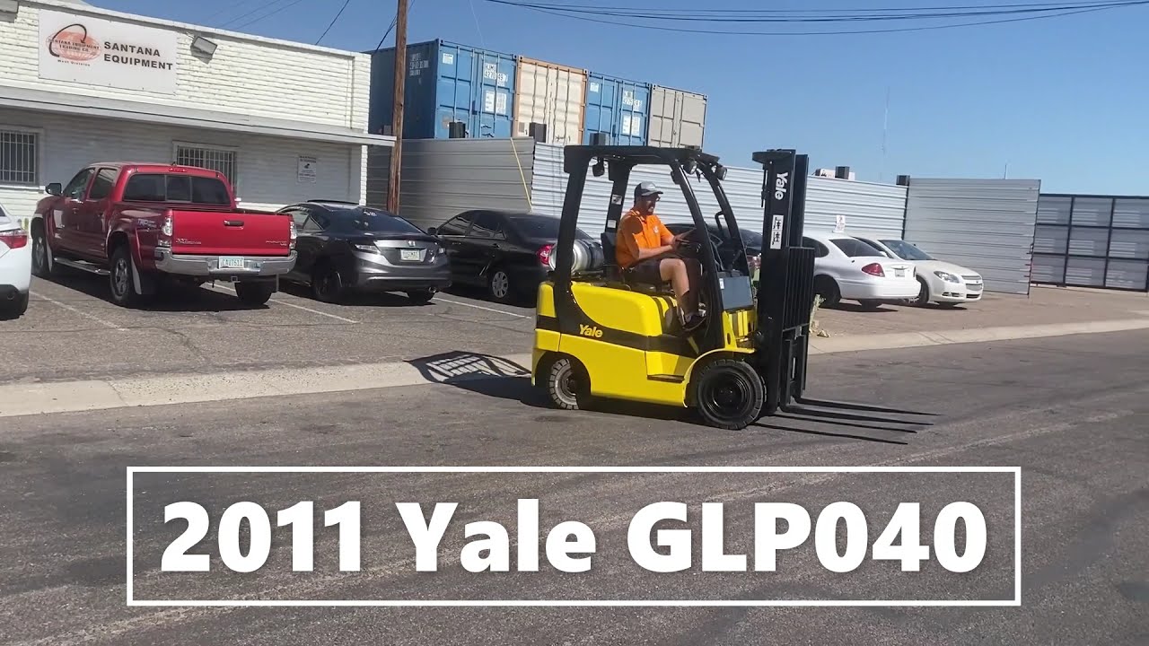 2011 Yale GLP040 - LPG Pneumatic Forklift - YouTube