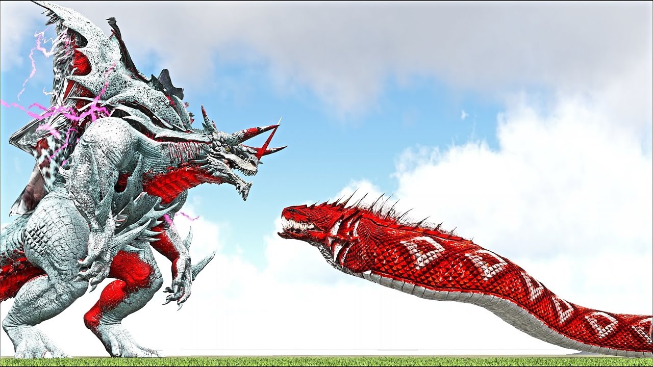 KAITAN THE WHITE DEATH VS JÖRMUNGAND THE WORLD SNAKE (ARK SURVIVAL ...