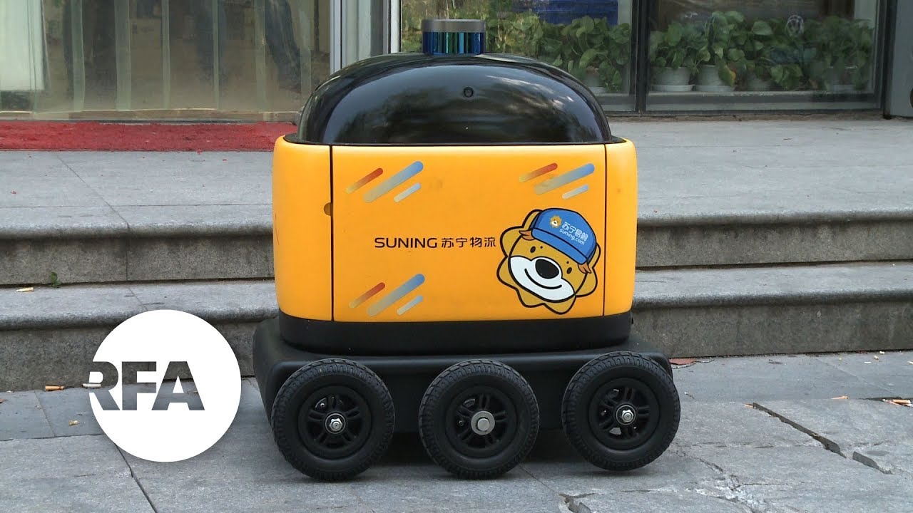 In China, Yellow Robots Deliver Snacks to Your Home | Radio Free Asia ...