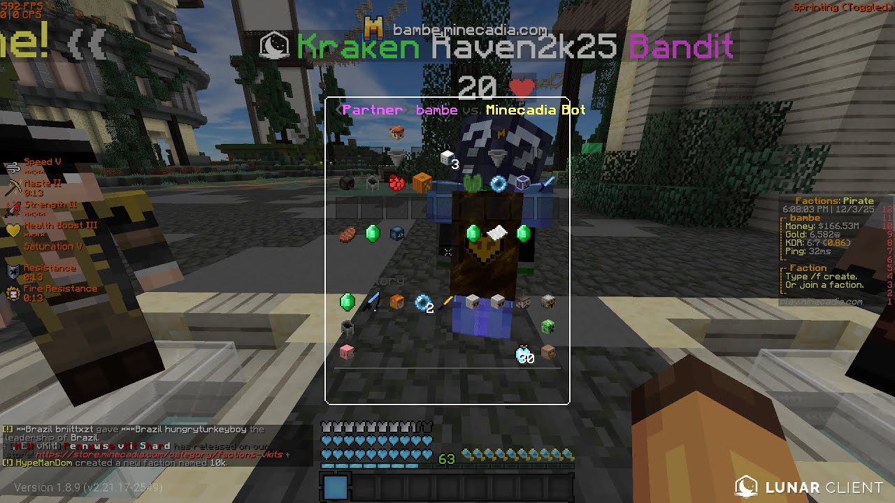 I SPENT $100 ON MINECADIA FACTIONS... (BATTLE) - YouTube