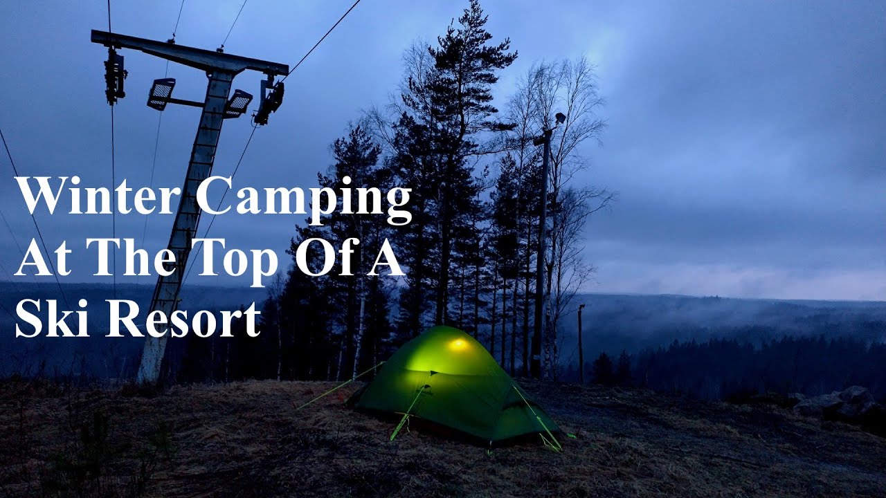Winter Camping At The Top Of A Ski Resort | Naturehike Cloud Up 2 ...