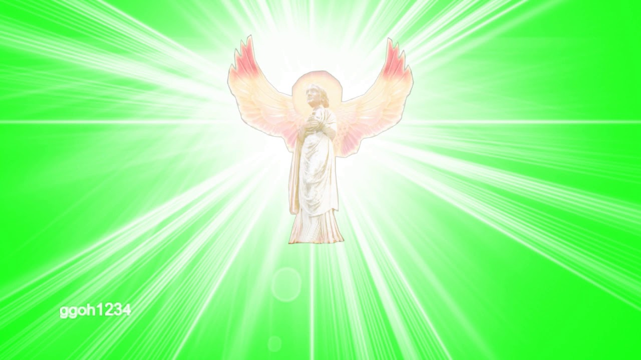 Royalty FREE Angel of Lights in full Glory in green screen - YouTube