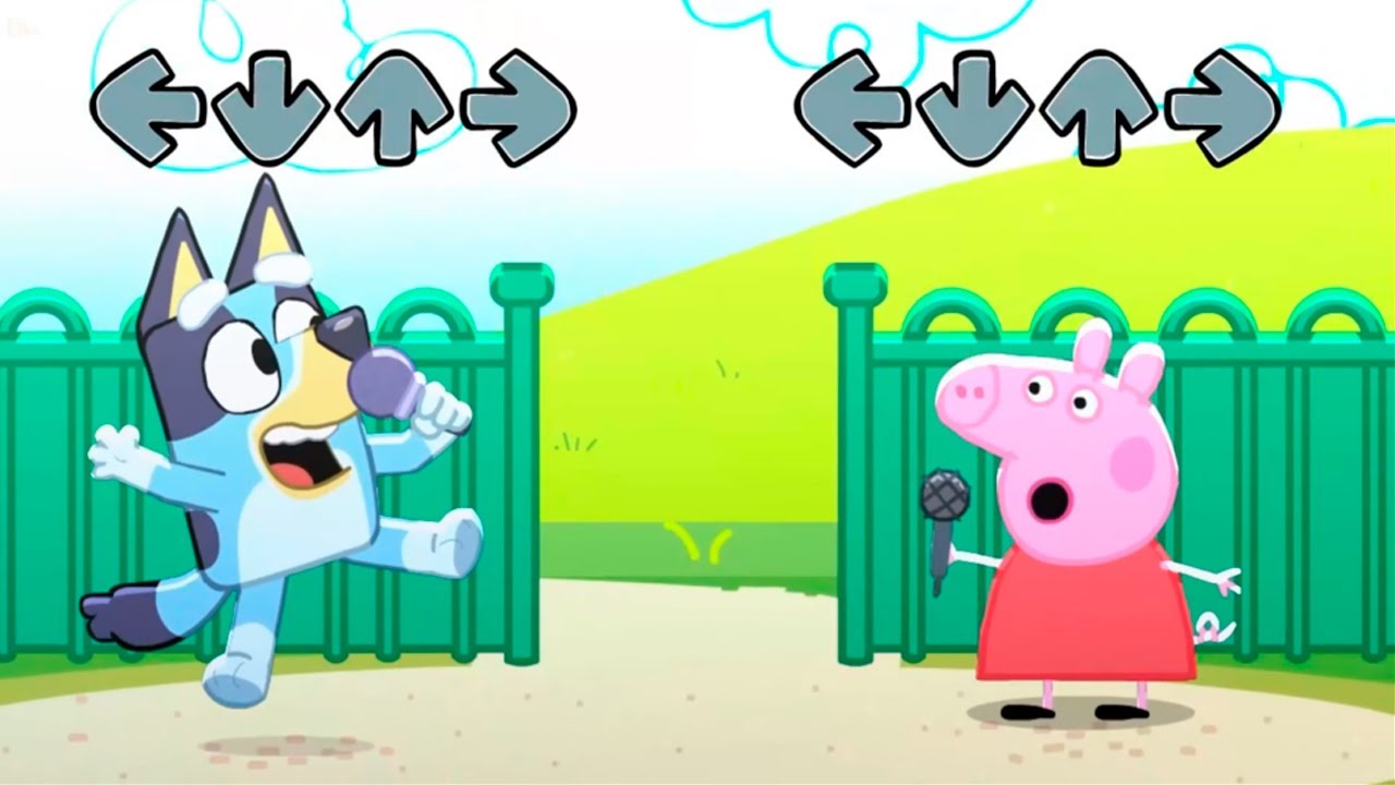 FNF - The Bluey v Peppa Sing-Off - Schoolyard - YouTube