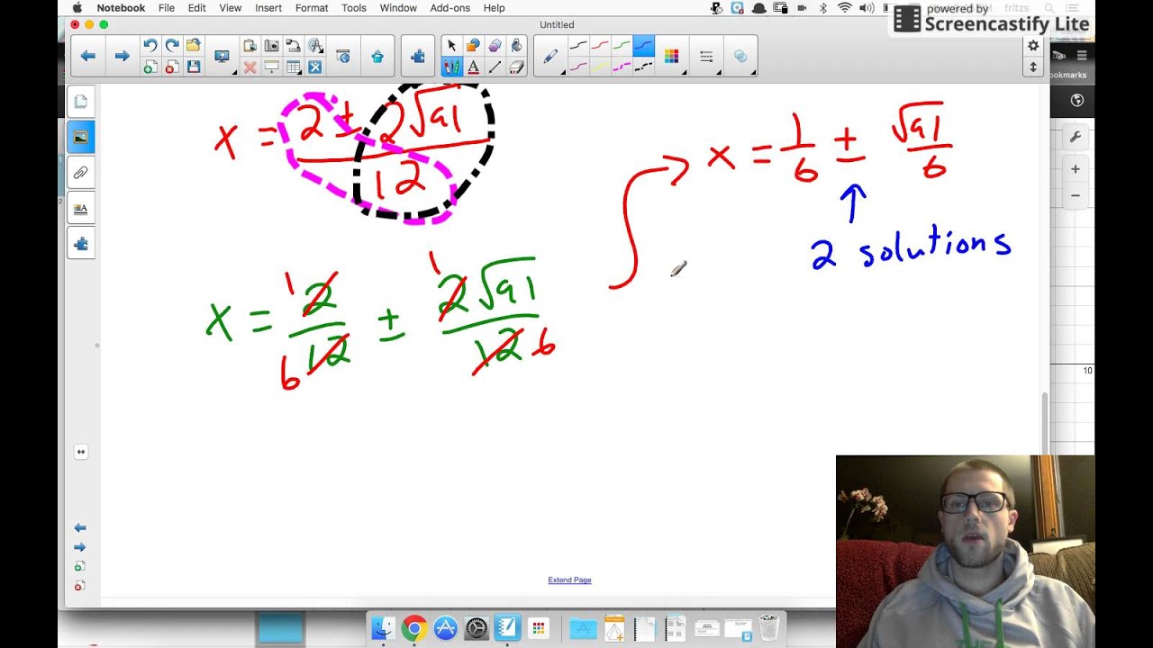 9.4 - Solving Quadratics Using the Quadratic Formula - Exact and ...