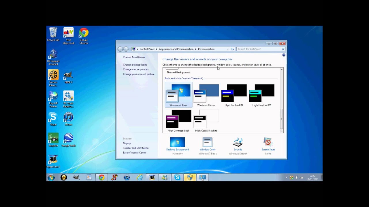 Tutorial #1 - How to change the Theme on a Windows 7 Computer/Laptop ...