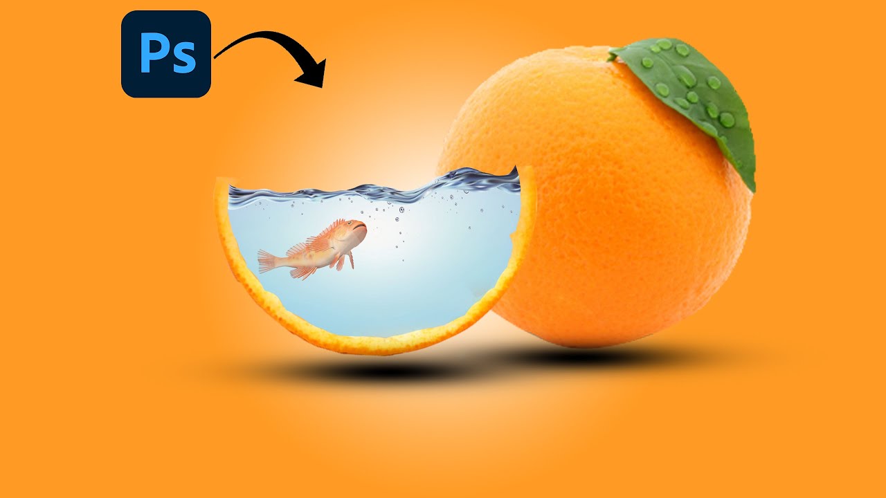 Water Orange Splash Effect | Photoshop Tutorial for beginners - YouTube