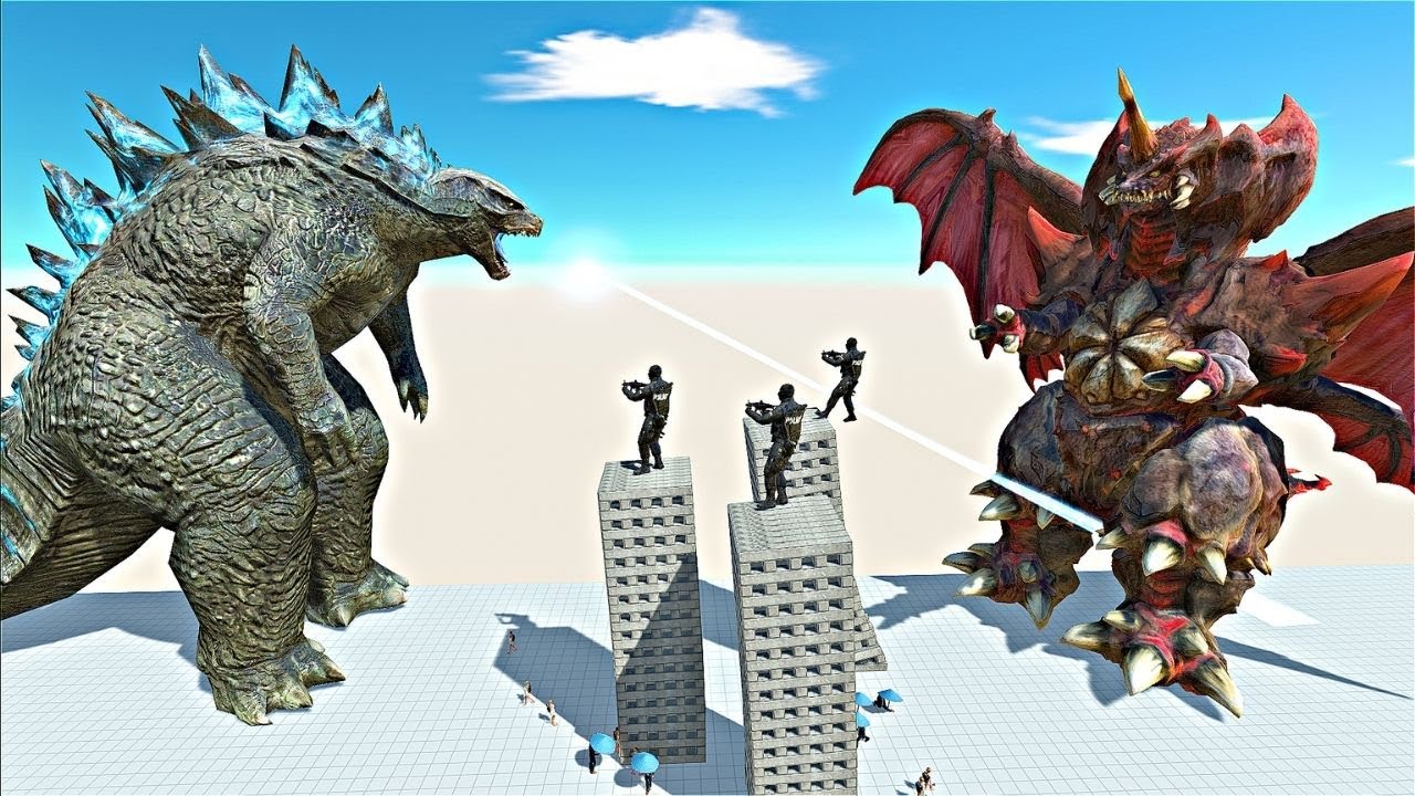Godzilla Destroys. Godzilla vs Modern Humans and Destoroyah - Animal ...