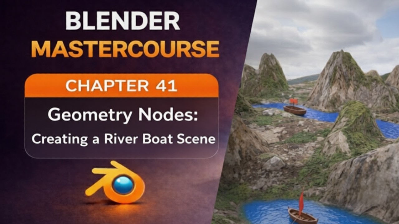 BLENDER MASTERCOURSE: Chapter-41: Geometry Nodes: Creating a River Boat ...