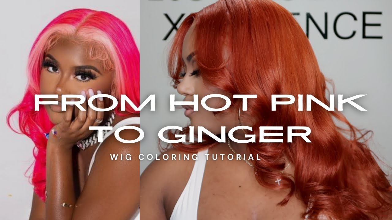 WIG COLORING TUTORIAL: GOING FROM PINK TO GINGER! - YouTube