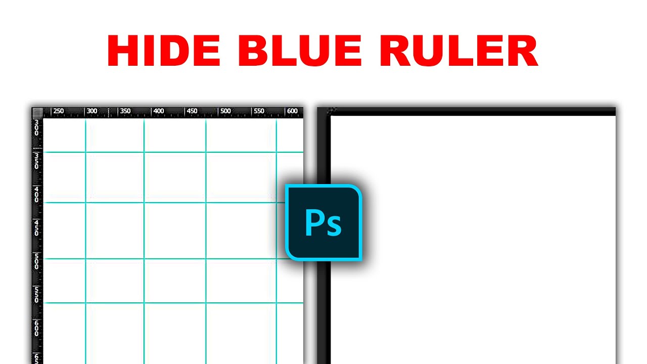 how to hide blue ruler lines in photoshop - YouTube