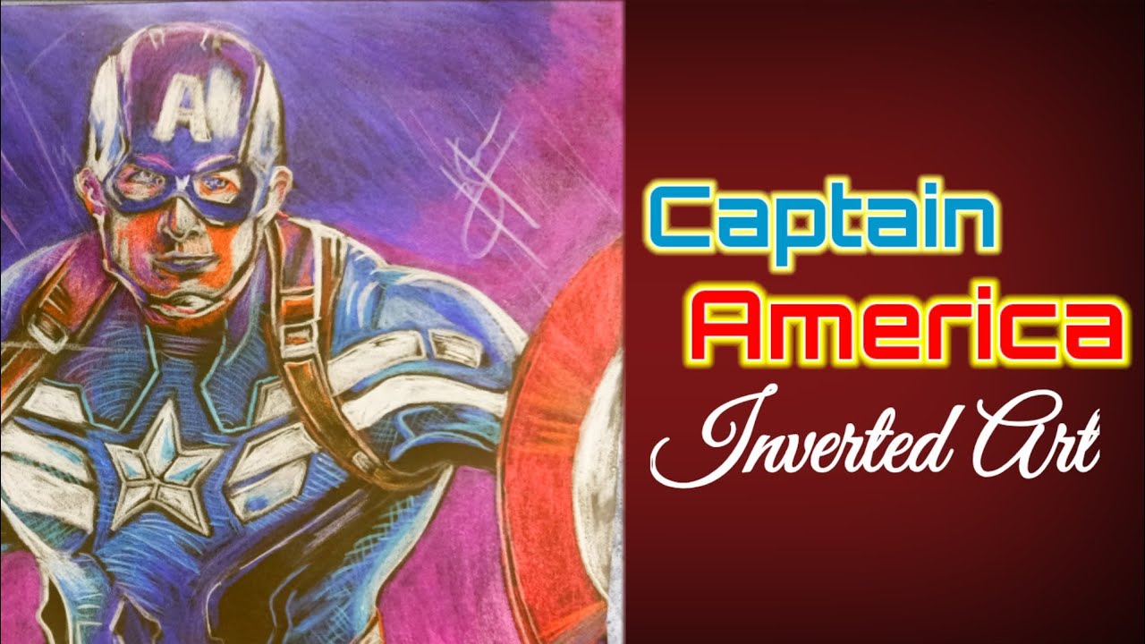 WHAAAAT!! Inverted Art of Captain America using Color Pencil - YouTube