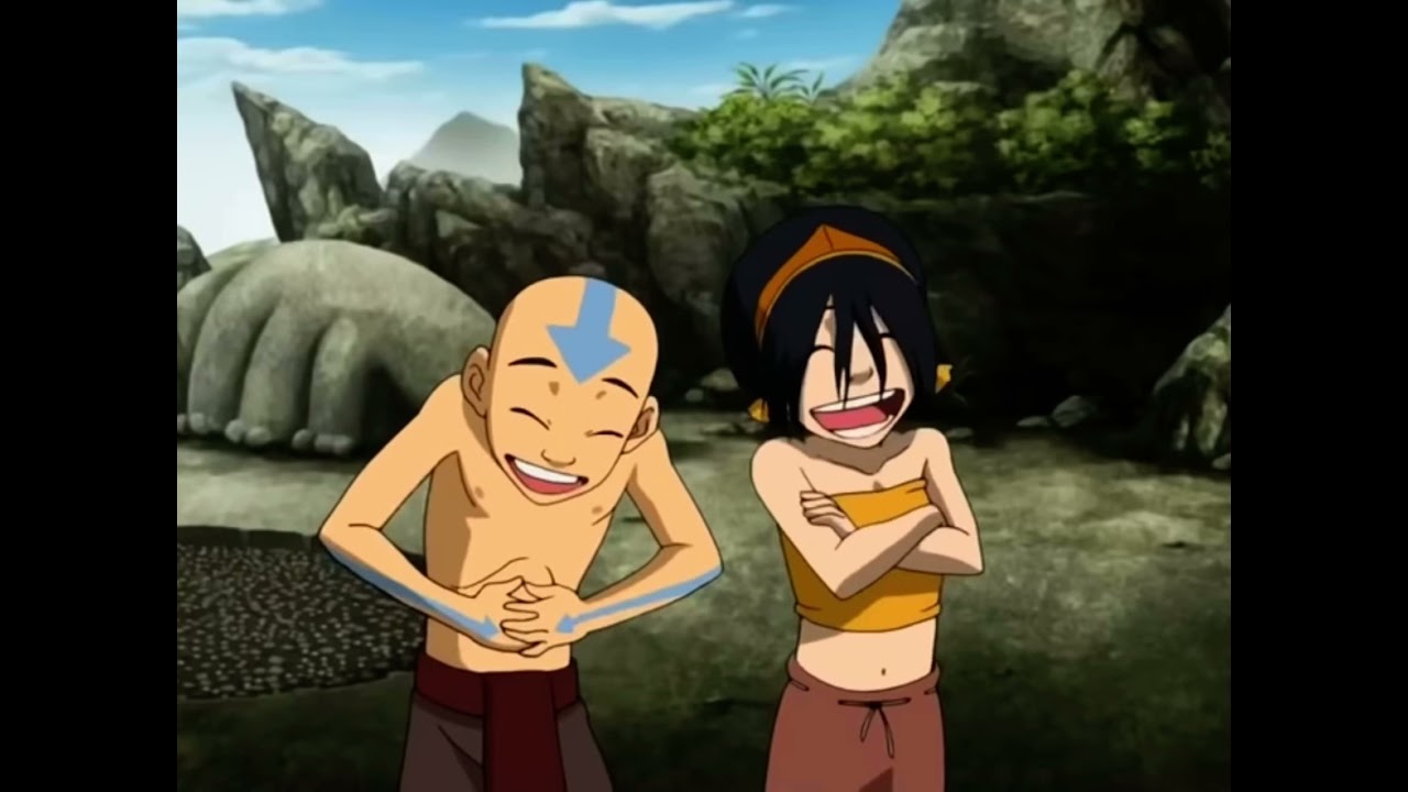 Toph and aang laughing together - YouTube