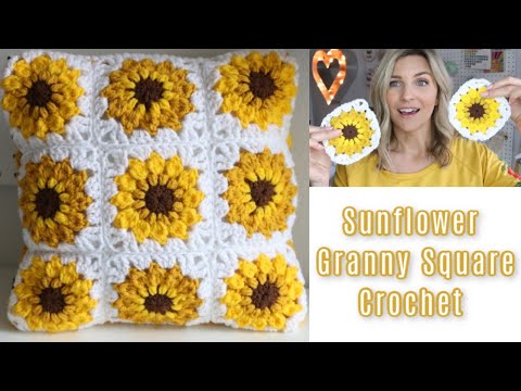 Sunflower Granny Square Crochet Tutorial