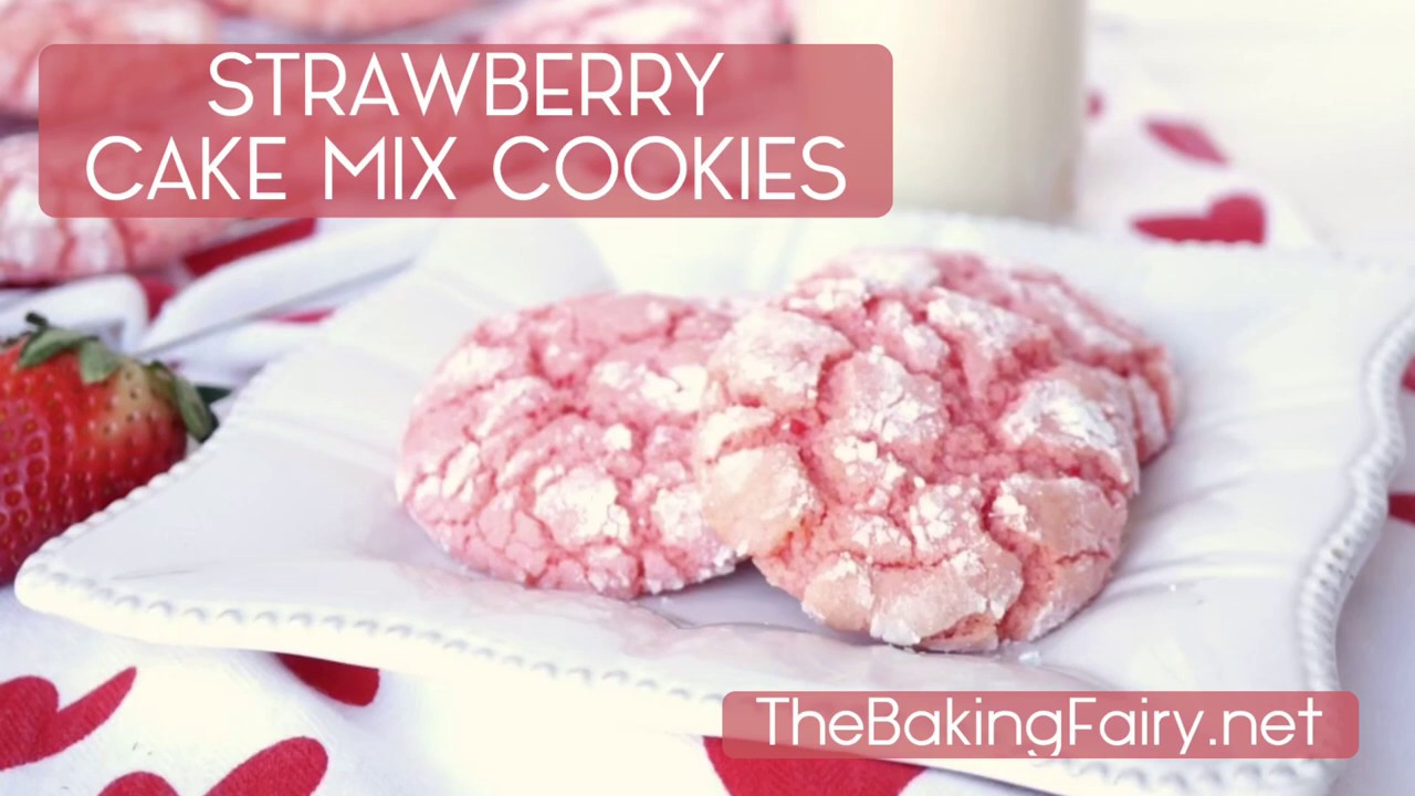 Easy Strawberry Cake Mix Cookies - YouTube
