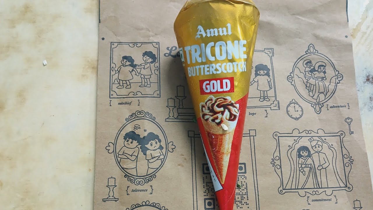 Amul Tricone Butterscotch Gold Icecream #review - YouTube